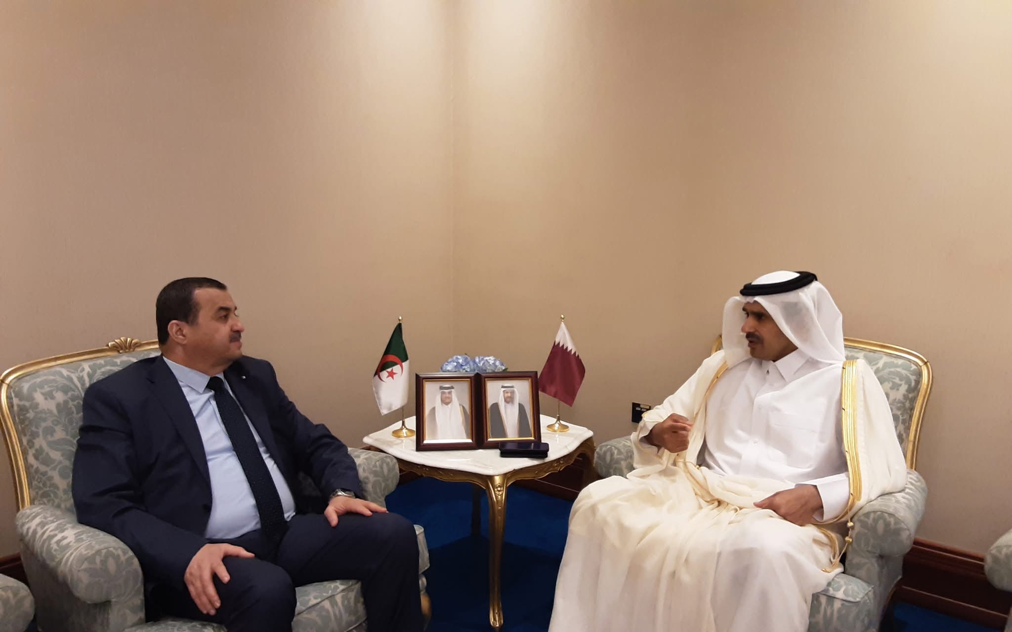 Arkab s’entretient avec le ministre d’État qatari aux Affaires ...